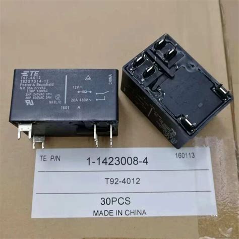 Tyco T92 4012 T92s7d14 12 Power Relay 12vdc 6pin 30a 277vac For Sale
