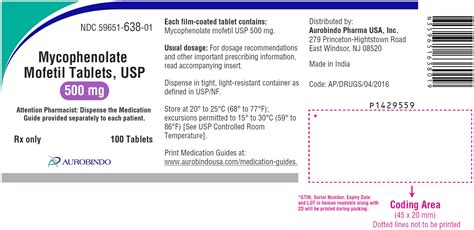 Mycophenolate Tablets Package Insert Prescribing Info