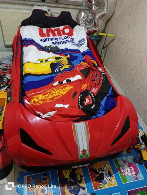 Ilek Ferrari Arabali Yatak Led Kl Ve Farkl Ses K L Bebek Ve Ocuk Odas