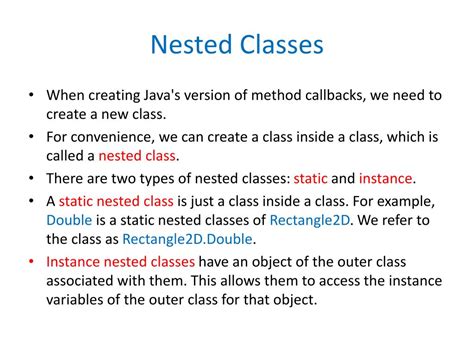 Ppt Nested Classes And Event Handling Powerpoint Presentation Free