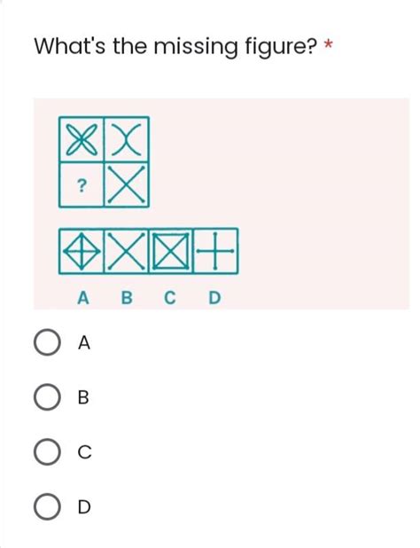 Whats The Missing Figure A B C Quad D A B C D Sarthaks Econnect