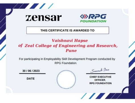 Vaishnavi Hapse On Linkedin Zensar Rpgfoundation Skillsdevelopment