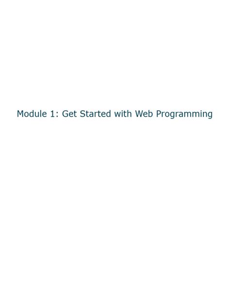 Module 1 Get Started With Web Programming Pdf World Wide Web