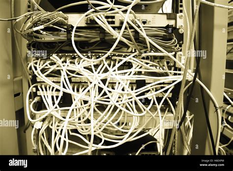 Network Panel Switch And Cable In Data Center Stock Photo Alamy