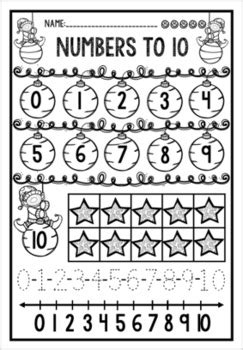 Numbers To Worksheets Christmas Trace Draw Before After Greaterthan