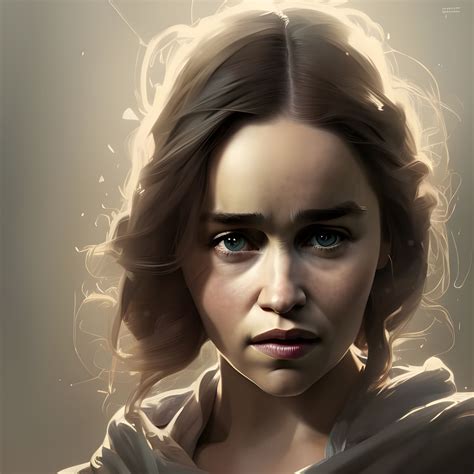 Emilia Clarke Emilia Clarke Portrait In Art Nouveau Style