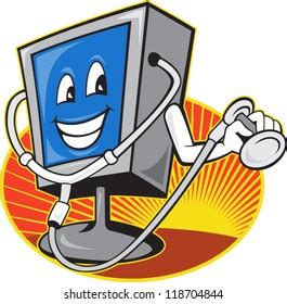 Illustration Computer Tv Monitor Screen Doctor Stock Vector Royalty