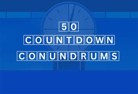 50 Countdown Conundrums With Answers 2025