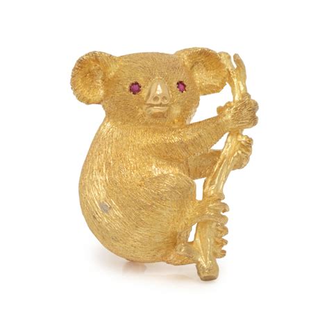 George Lederman Yellow Gold Koala Brooch Apr 25 2022 Hindman In Il