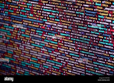 Software Developer Programming Code On Computer Abstract Computer Script Source Code Shallow