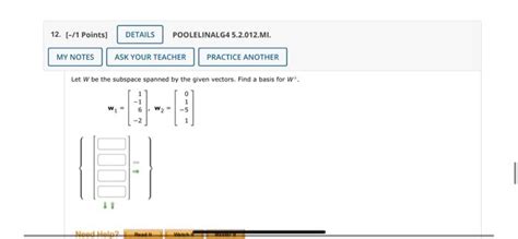 solved 12 [ 1 points] details poolelinalg4 5 2 012 mi my