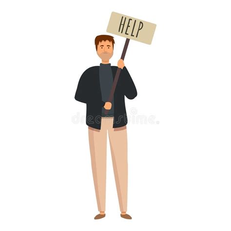 Poor Man Need Help Icon Cartoon Vector Poverty People Stock Vector Illustration Of Poor