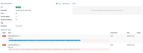 Bug Cisco Umbrella Responder Issue Thehive Project Cortex