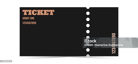 청동 텍스트 템플릿이 있는 수평 검은색 티켓입니다 영화관 극장 카지노 연주회 오페라 발레 성과 구리 디자인 흰색 배경에 벡터 일러스트 레이 션 Film Festival에