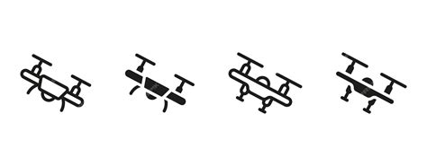 Premium Vector Drone Icon Set Quadrocopter Vector Icons Quadcopter Symbols