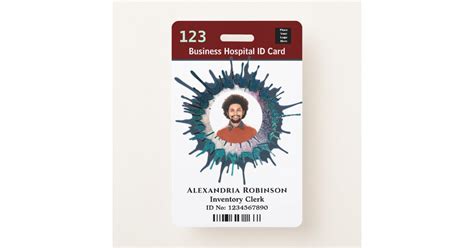 Custom Employee Photo Logo Bar Code Name Badge Zazzle