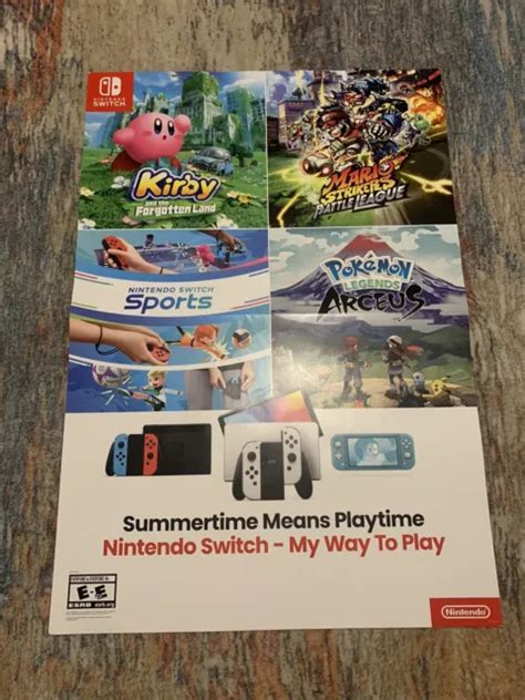NINTENDO SWITCH KIRBY Mario Strikers Pokémon Arceus Game Store Display