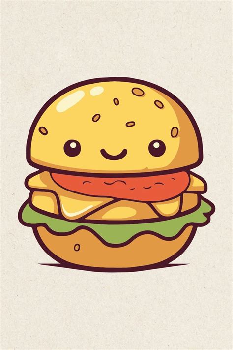 Burger SVG Kawaii Burger SVG SVG Food Svg Food Clipart Clipart