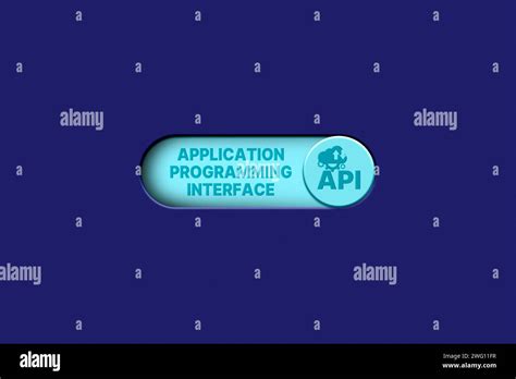 D Illustration Of Blue Button To Switch On Api Application Programming