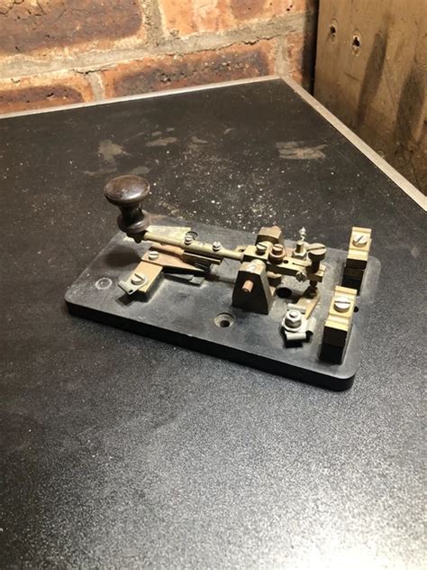 Antique Scientific Apparatus Morse Code Telegraph Brass Key Tapper £39