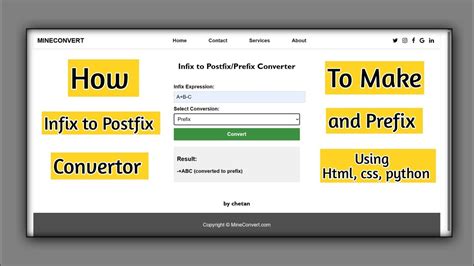 How To Make Infix To Postfix And Prefix Converter Website Project Htmlcsspythondjango