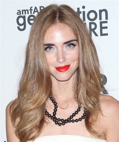 Chiara Ferragni Long Straight Light Caramel Brunette Hairstyle