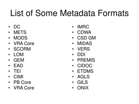 PPT Using Multiple Metadata Formats In DSpace PowerPoint Presentation ID