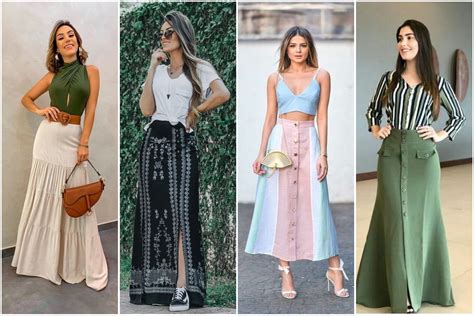Looks Saia Longa 2024 Looks Cropped T Shirt E Mais