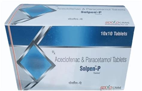 Solpen P Aceclofenac Paracetamol Tablets Strength 425mg At ₹ 610box