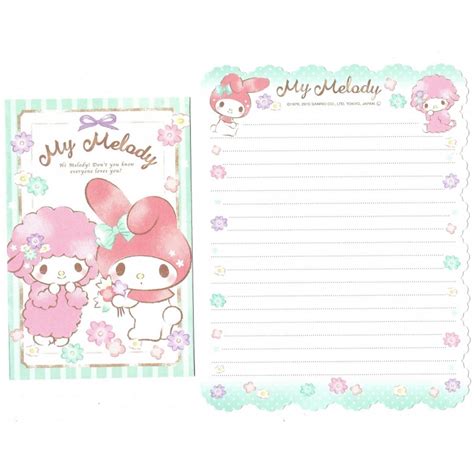 Ano 2015 Kit 2 Conjuntos De Papel De Carta My Melody Piano Sanrio