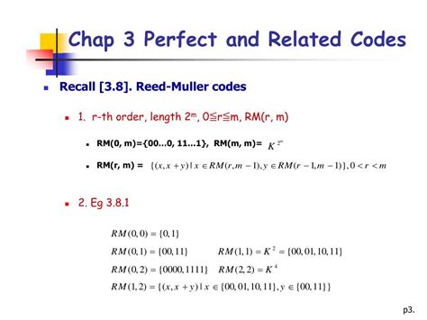 ppt reed muller and preparata codes powerpoint presentation free