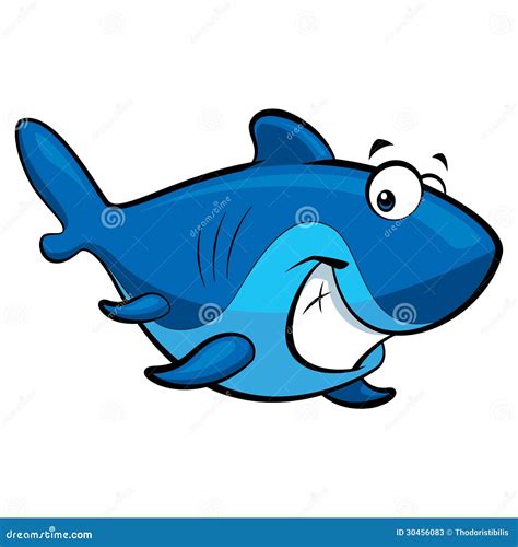 Cartoon Smiling Shark Stock Illustration Illustration Of