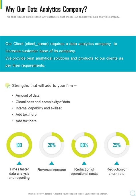 Why Our Data Analytics Company One Pager Sample Example Document Presentation Graphics