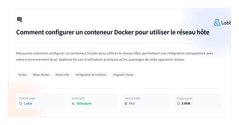 Comment Configurer Un Conteneur Docker Pour Utiliser Le Réseau Hôte Labex