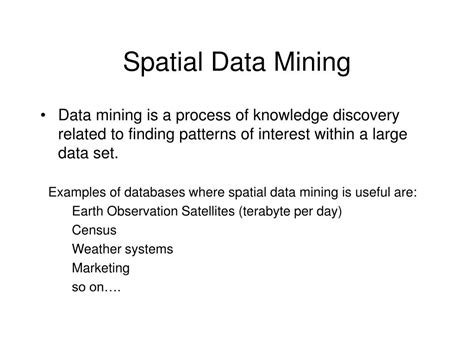 ppt spatial data mining powerpoint presentation free download id