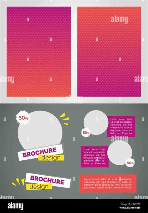 Commercial Promotion Blank Brochure Design Elements Set Stock Vector