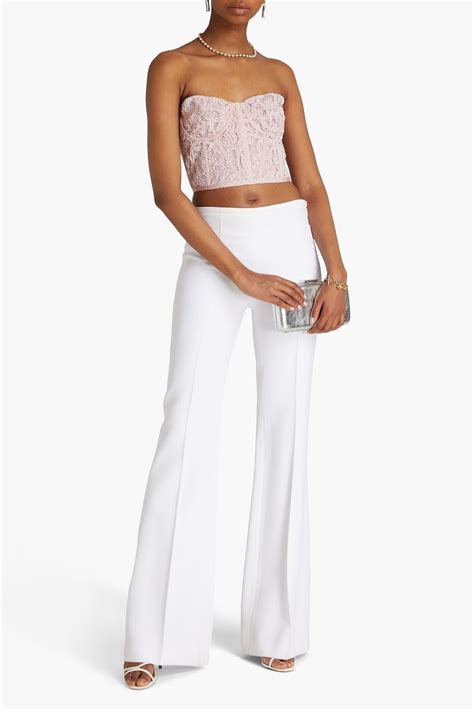 Zuhair Murad Off The Shoulder Tiered Lace Bustier Top The Outnet