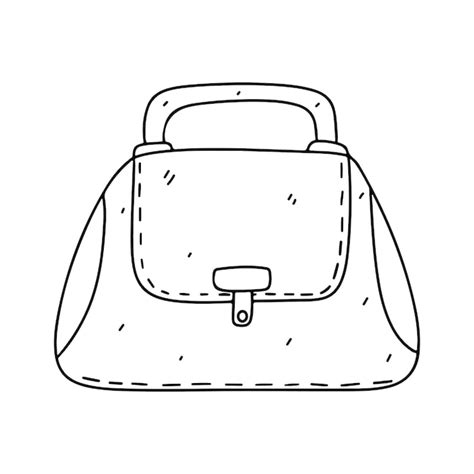 Bolsa De Mulher Desenhada De Mãos Dadas Estilo Doodle Bolsa Elegante