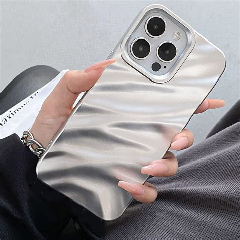QLTYPRI Compatible With IPhone Pro Max Case Cute Wave Water Ripple Pattern Case For Girls