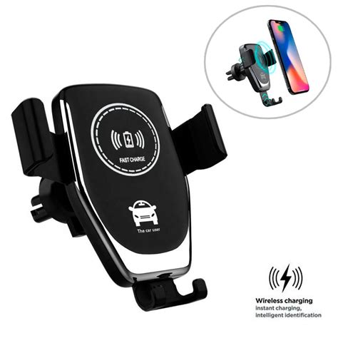 Тримач для телефону в авто Wireless Сar Mount Charger 10w Чорний