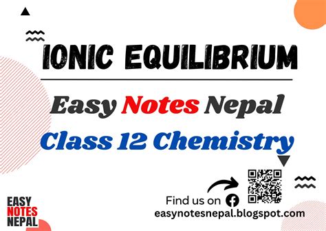 Class Chemistry Ionic Equilibrium Notes