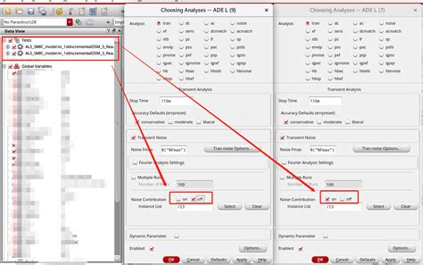 How To Silence Noise Of Different Part Of Circuit By A Parameter In