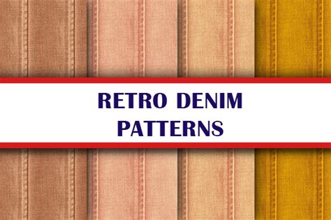 Retro Denim Patterns Graphic By Green Pilot · Creative Fabrica