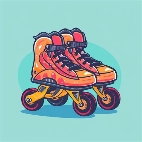 Roller Skates Illustration Icon Cartoon Graphic Premium Ai Generated