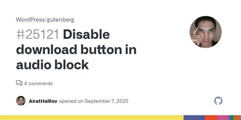 Disable Download Button In Audio Block · Issue 25121 · Wordpressgutenberg · Github