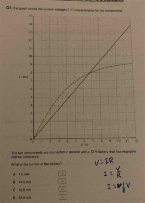 solved q1 the graph shows the current volla j 2 the two components