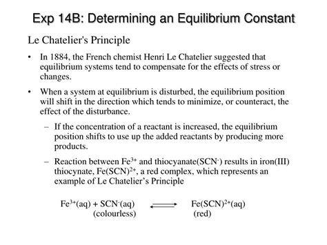 Ppt Exp 14b Determining An Equilibrium Constant Powerpoint Presentation Id 3200551