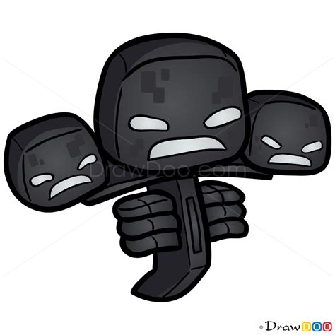 How To Draw Wither Chibi Minecraft