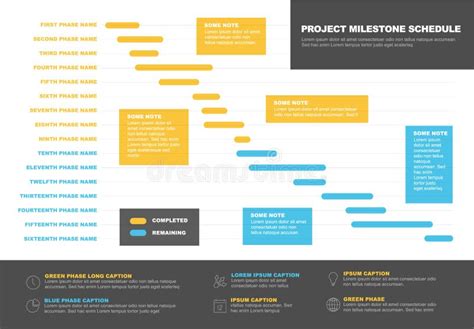 Gantt Project Production Timeline Graph Stock Vector Illustration Of