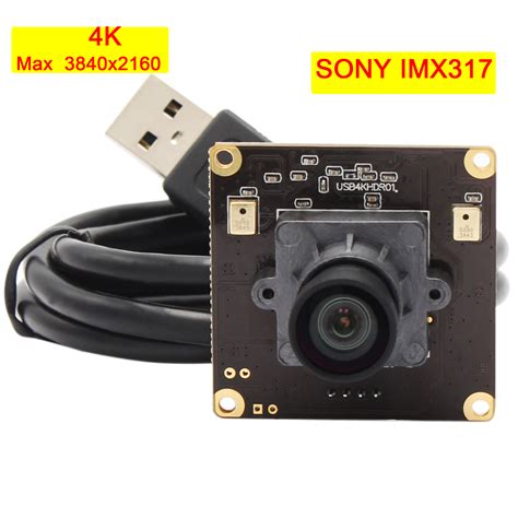 ELP New 4K 38402160 Mjpeg 30fps Camea Module HDR Mini USB 2 0 Web Camera With No Distortion